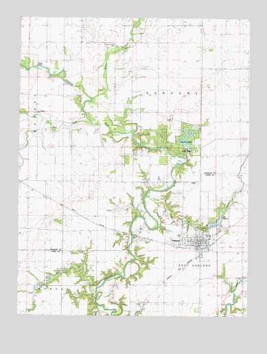 Oakland, IL Topographic Map - TopoQuest