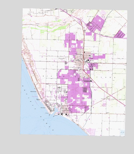 Oxnard, CA Topographic Map - TopoQuest