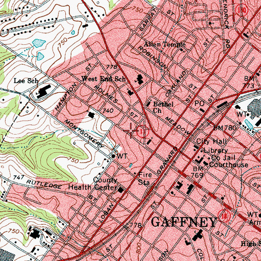 South Carolina Gaffney Sc Map