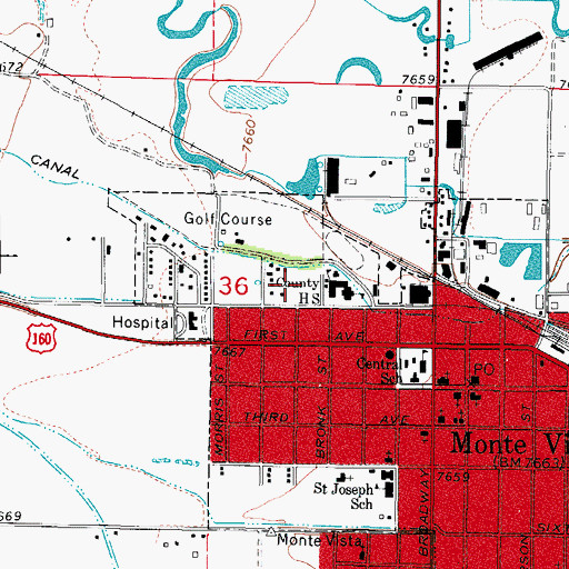 Map Of Monte Vista Colorado
