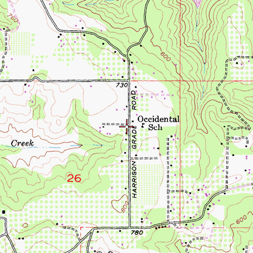 Occidental California Map
