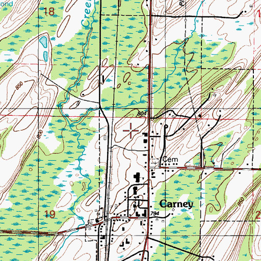 Drumlin Topographic Map